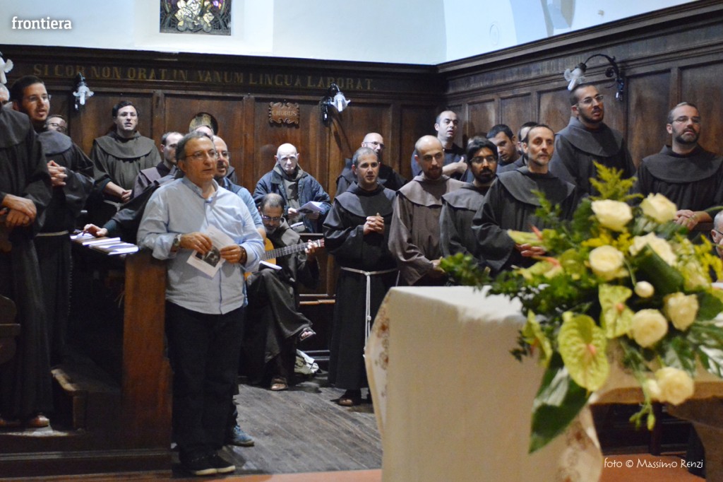 Vestizione dei novizi a Fonte Colombo con il vescovo Domenico